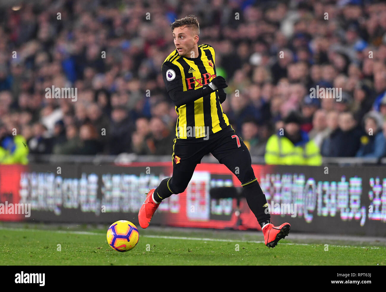 Watford's Gerard Deulofeu in action during the Premier League match at ...