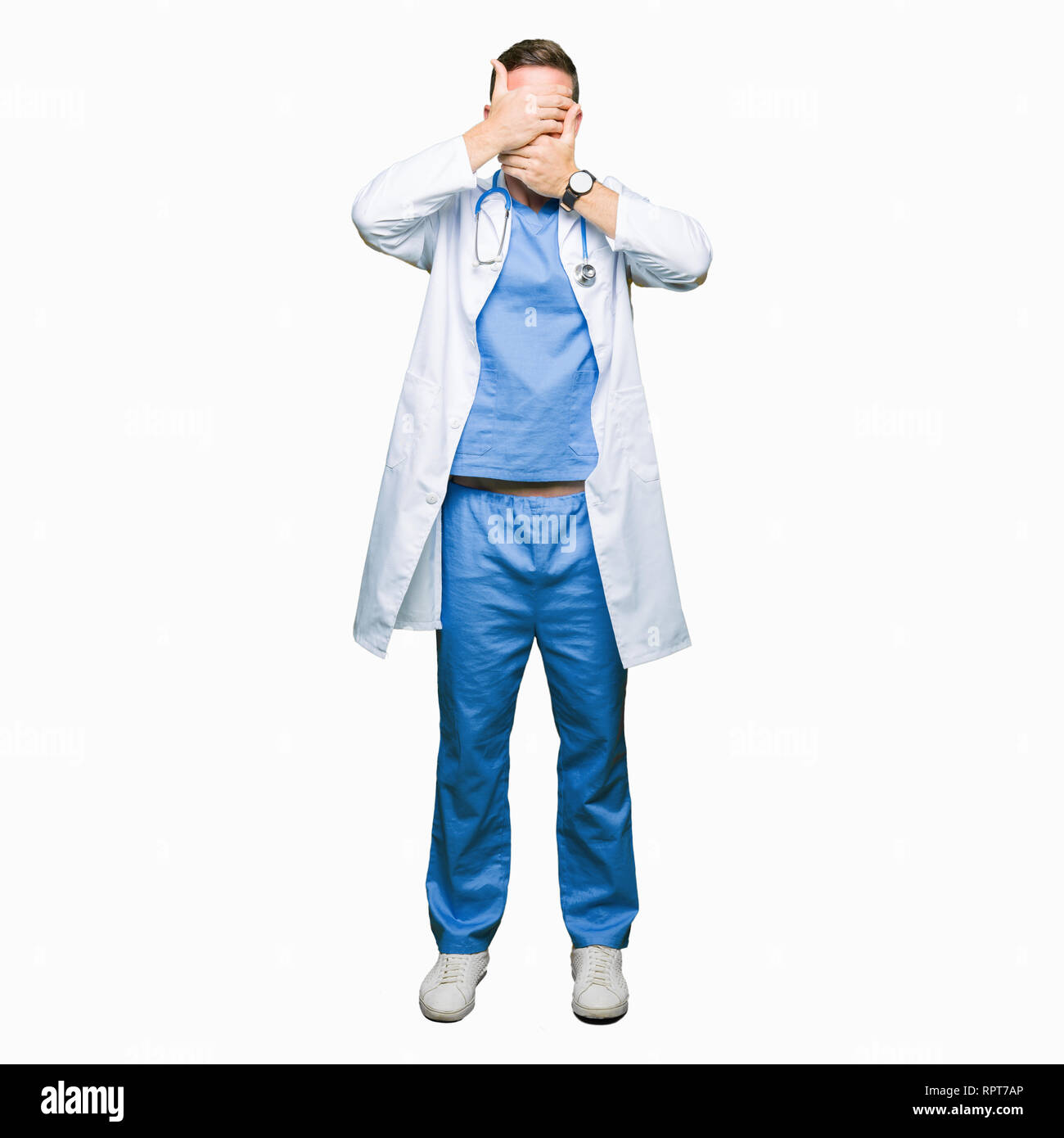 Shocked man doctor wearing Cut Out Stock Images & Pictures - Alamy