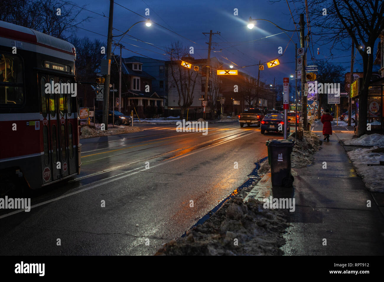 Classical streetcars in downtown Toronto, Lesliewille depo with view of ...
