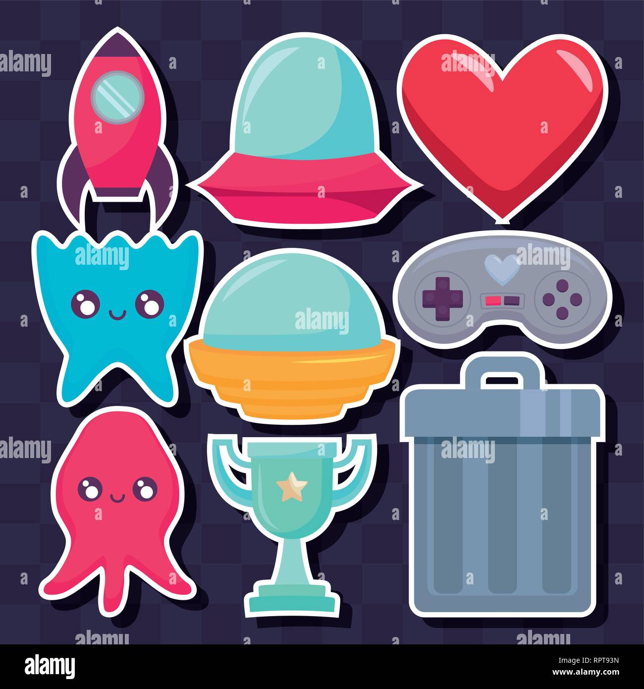 classic video game set icons vector illustration design Stock Vector ...