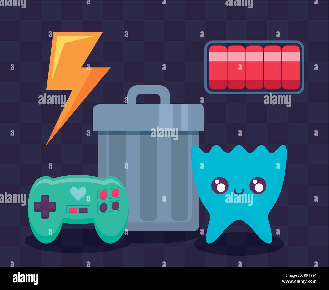 classic video game set icons vector illustration design Stock Vector ...