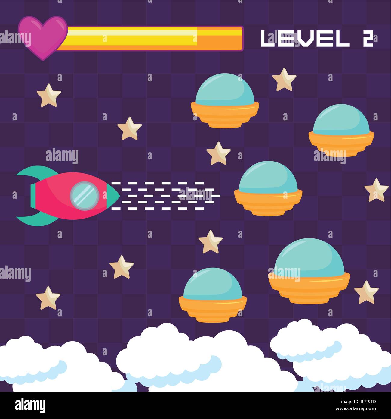 classic video game ufos flying vector illustration design Stock Vector ...