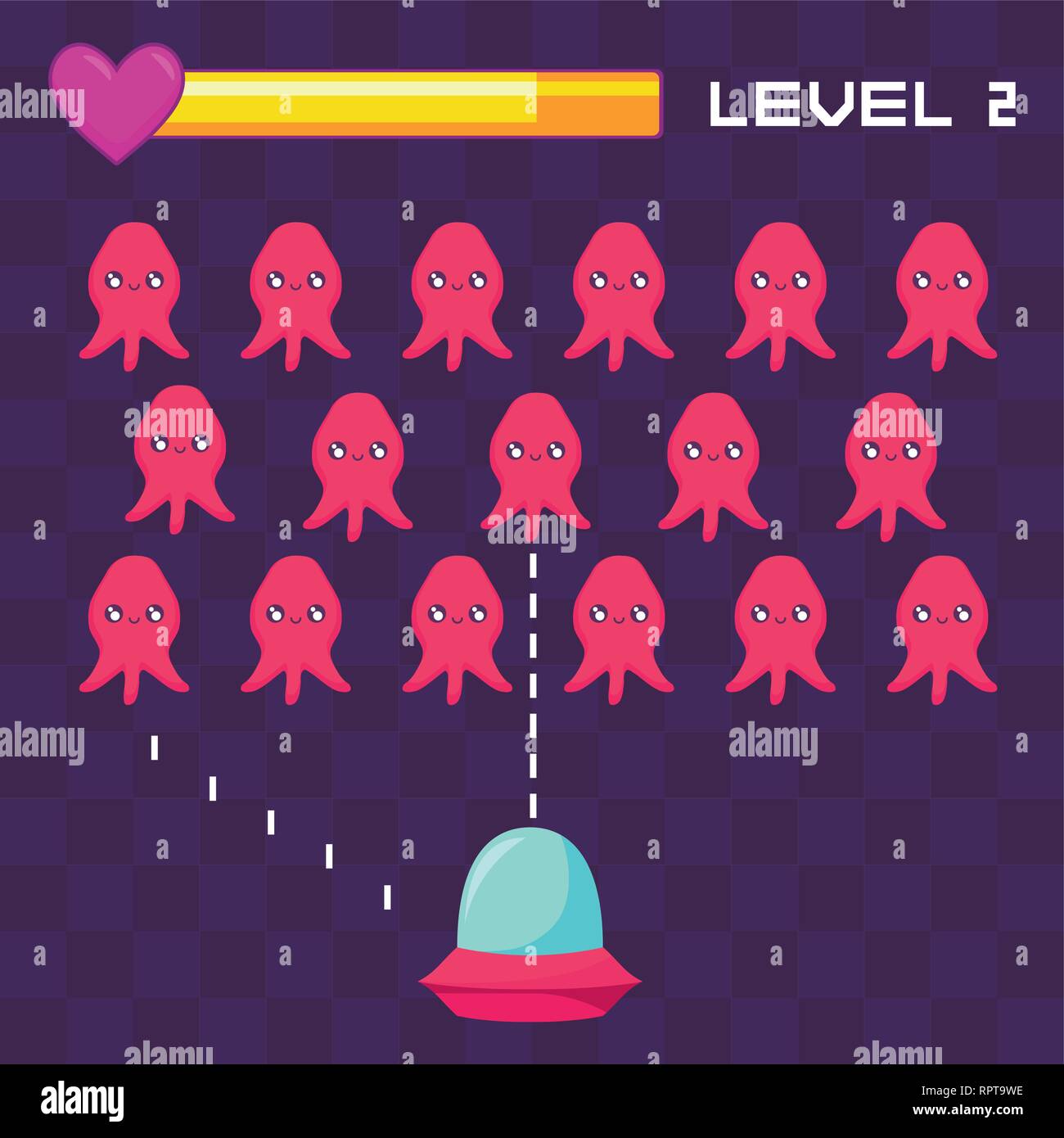 classic video game ufo flying and aliens vector illustration design ...