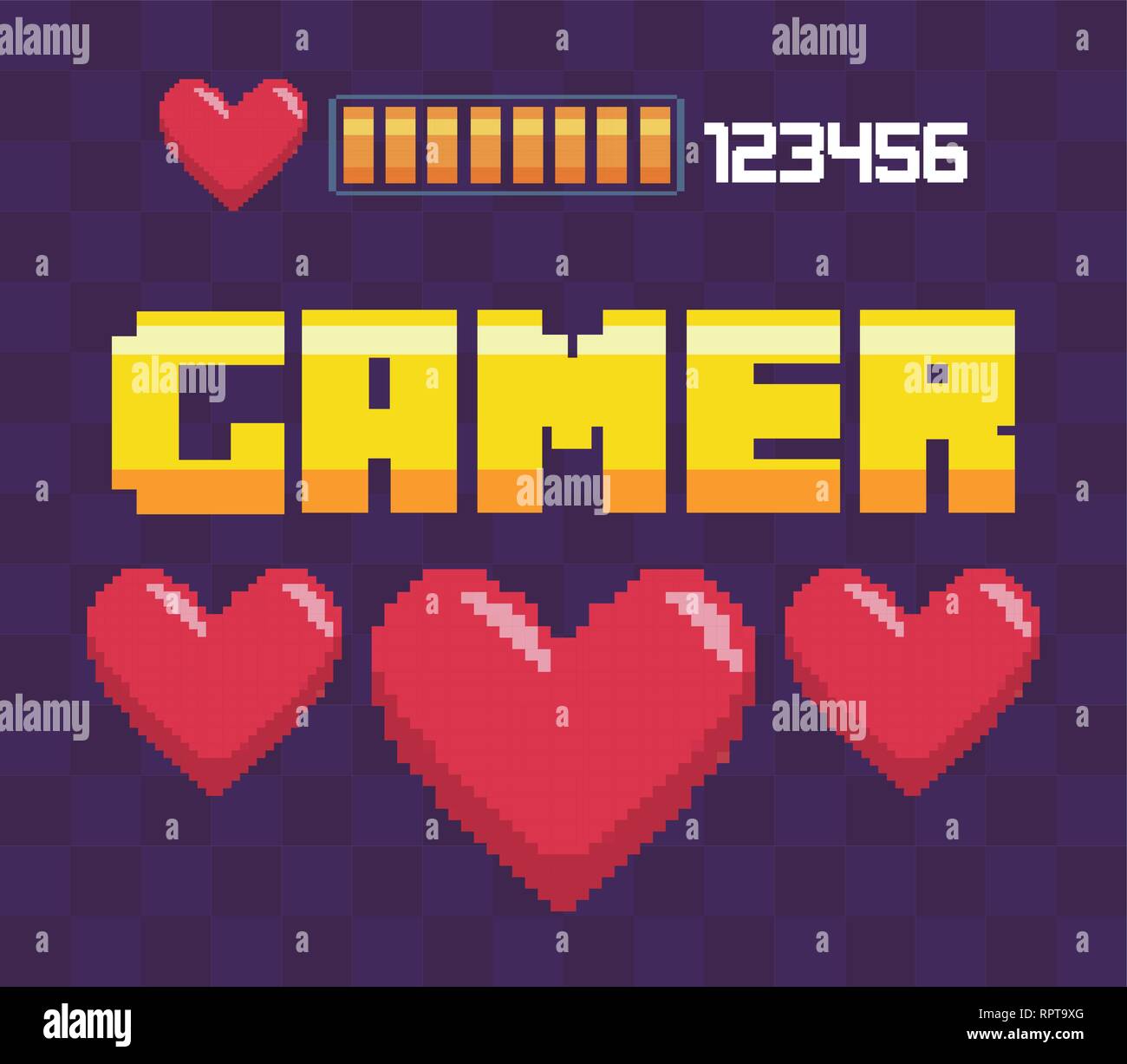 classic video game hearts vector illustration design Stock Vector Image ...