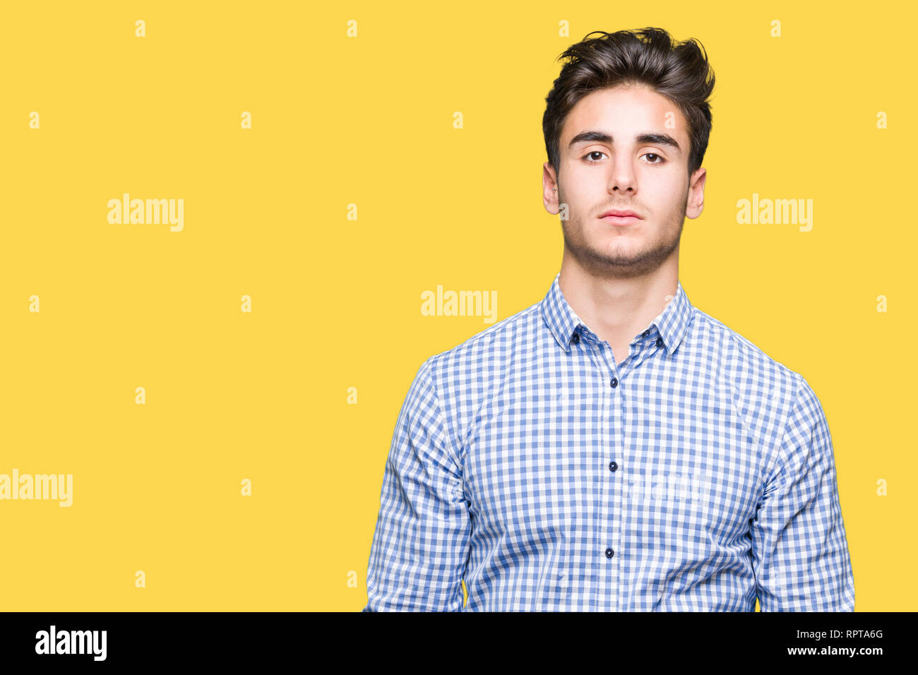Young handsome business man over isolated background Relaxed with ...