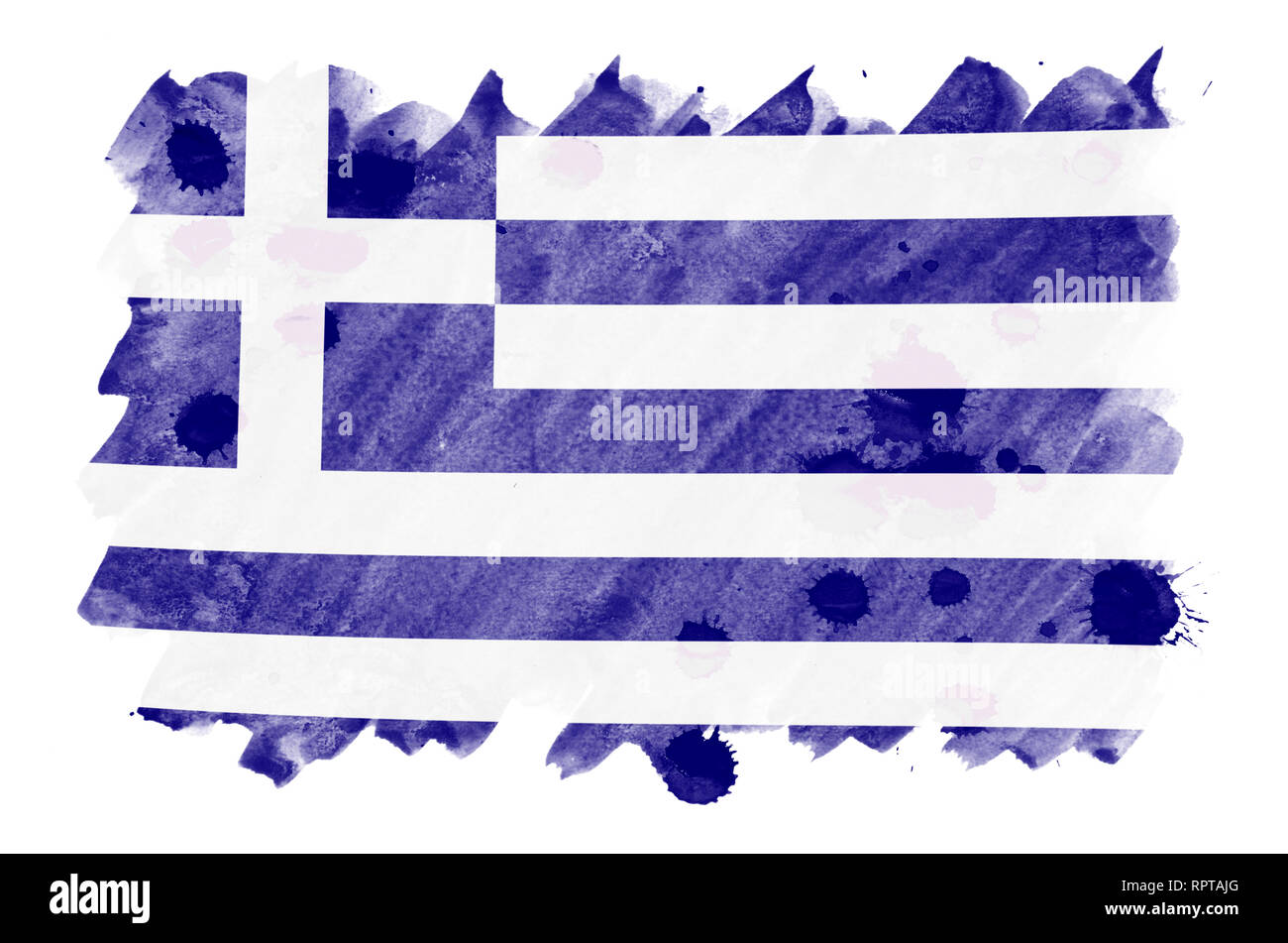Flag greece in watercolor hi-res stock photography and images - Alamy