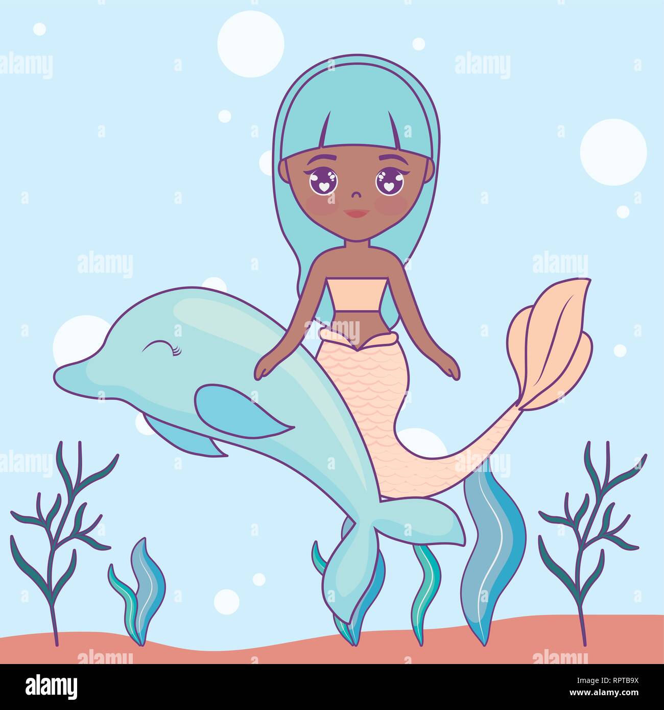 Vector Illustration Cute Mermaid Mermaid Vectors Images
