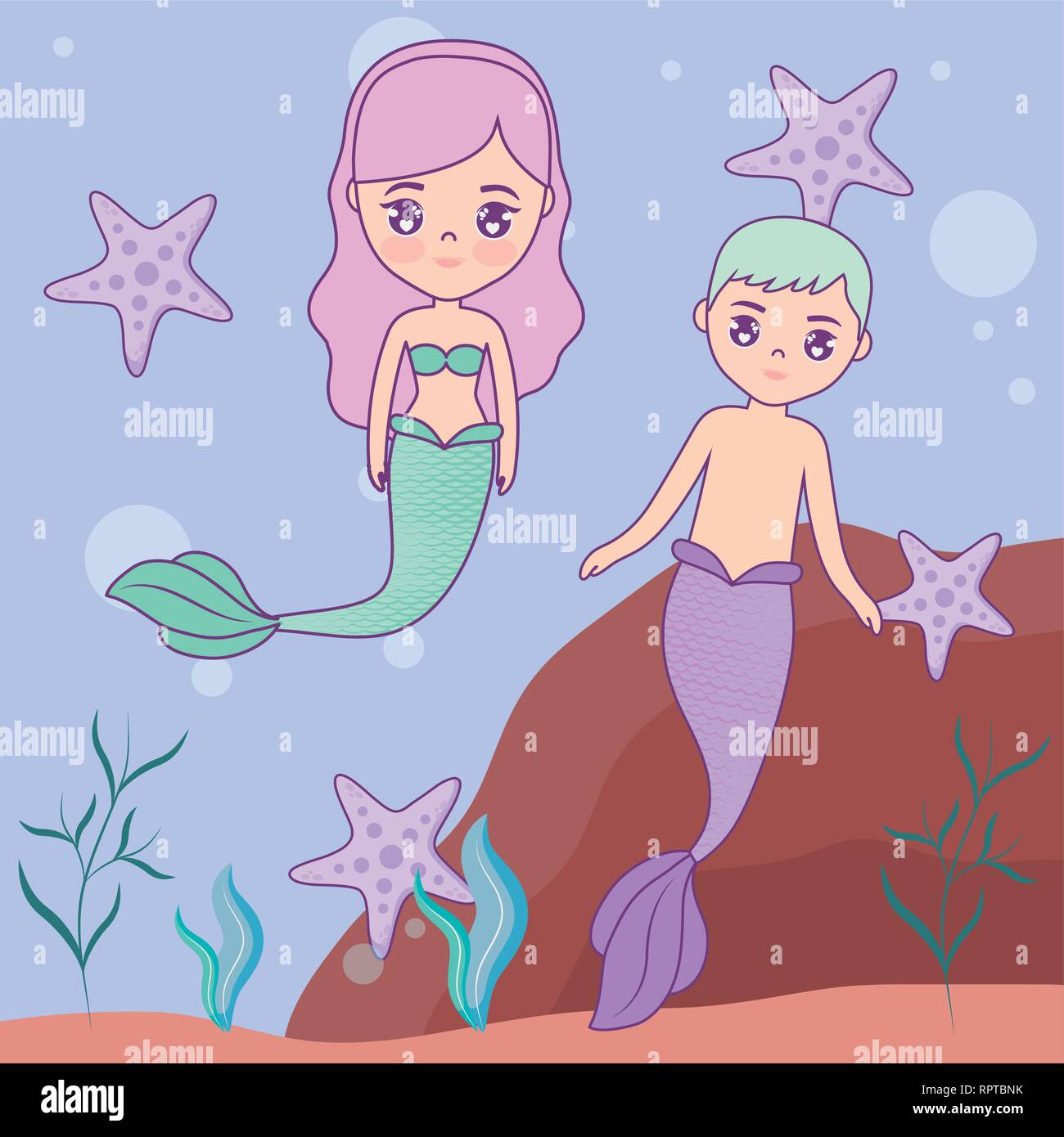 Mermaid Tail Swimming Stock Vector Images Alamy