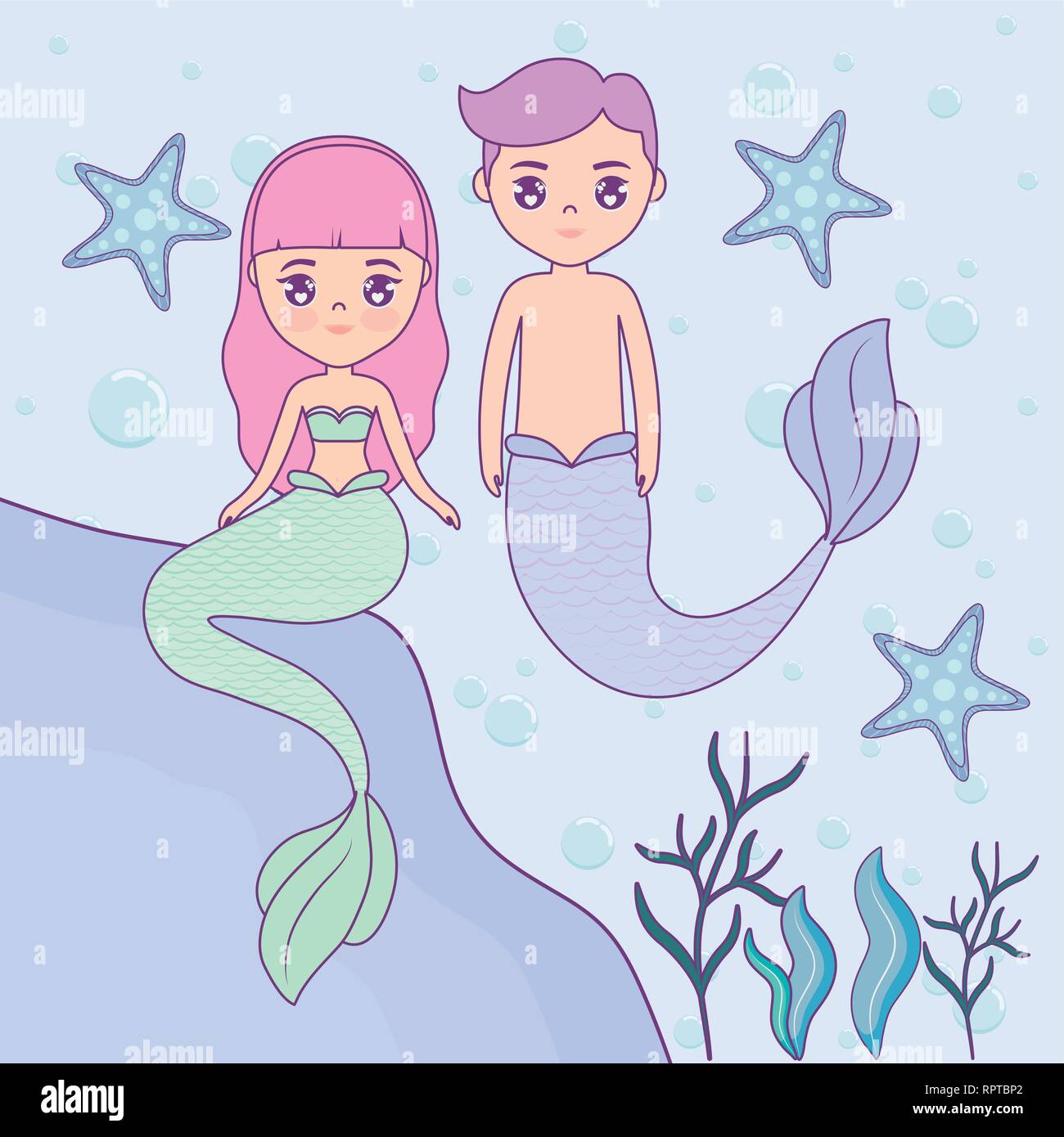 Mermaid Tail Swimming Stock Vector Images Alamy