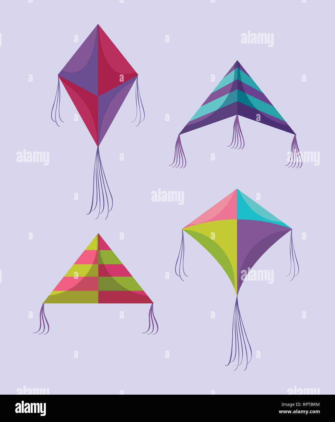 set of kites flying icon vector illustration design Stock Vector Image ...