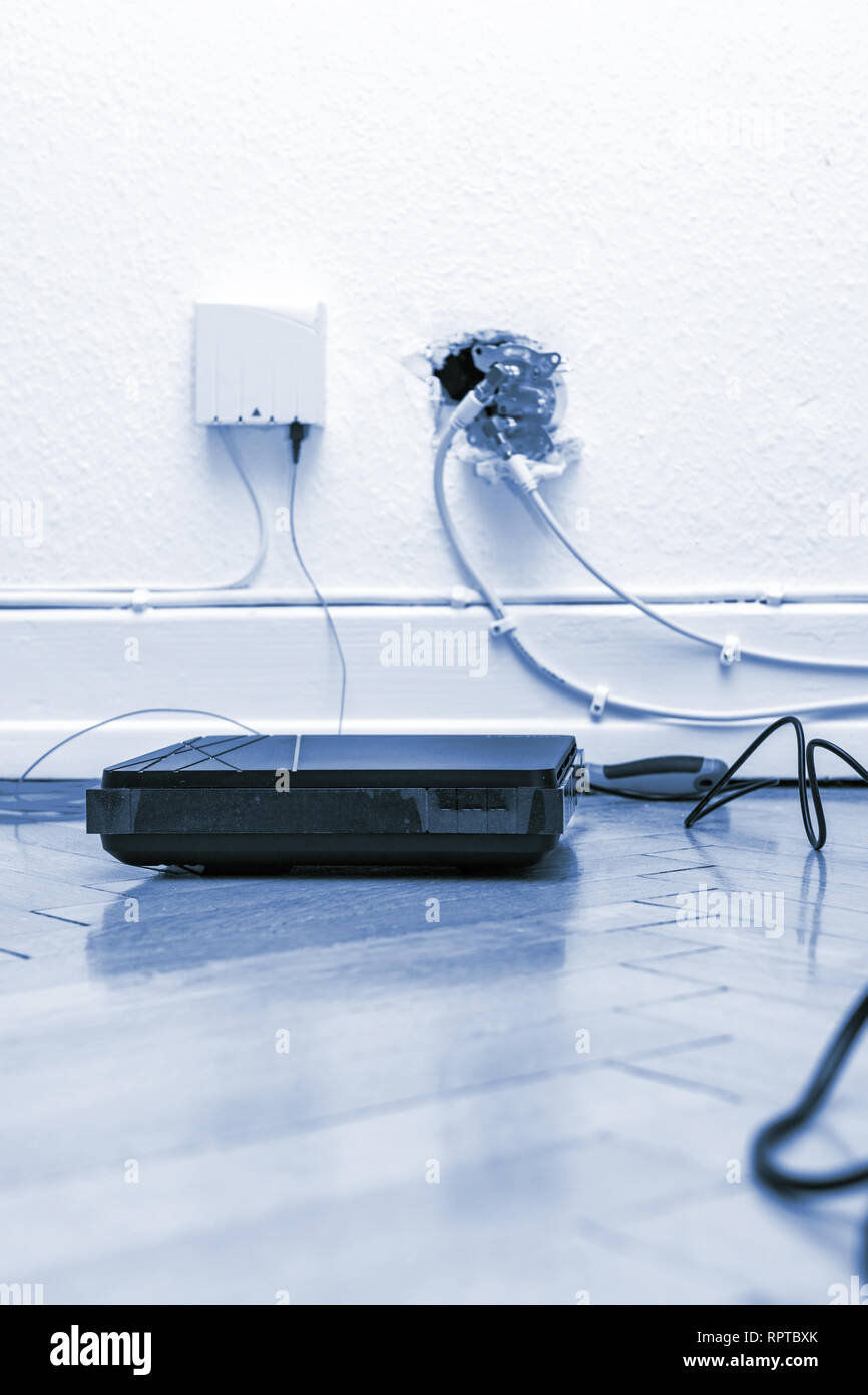 New modern Fiber optic installation at home with obsolete CATV and new ...