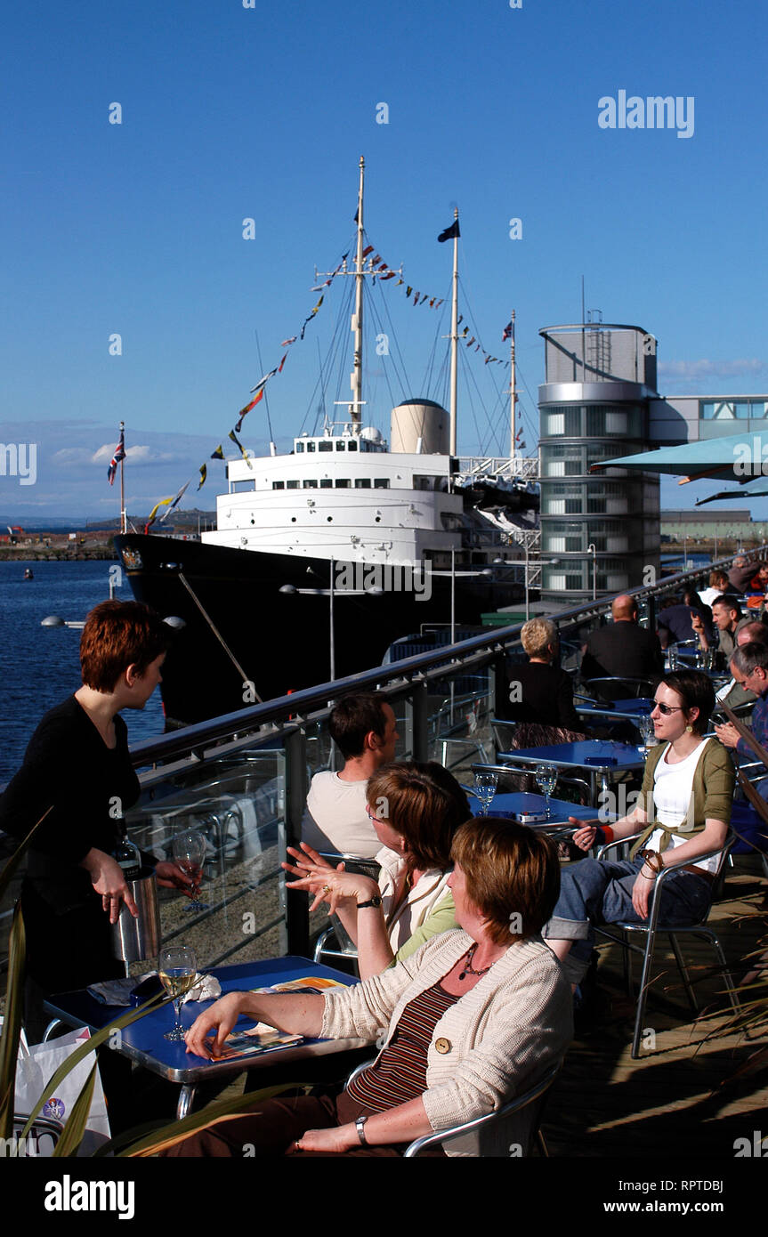 Royal Yacht Britannia, from Ocean Drive Mall terrace, Leith, Edinburgh ...