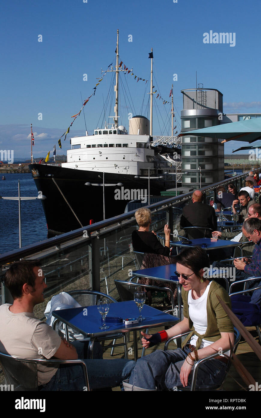 Royal Yacht Britannia, from Ocean Drive Mall terrace, Leith, Edinburgh ...