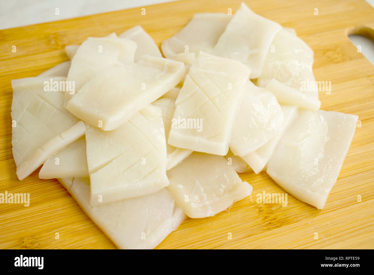 Closeup raw squid tubes hi-res stock photography and images - Alamy