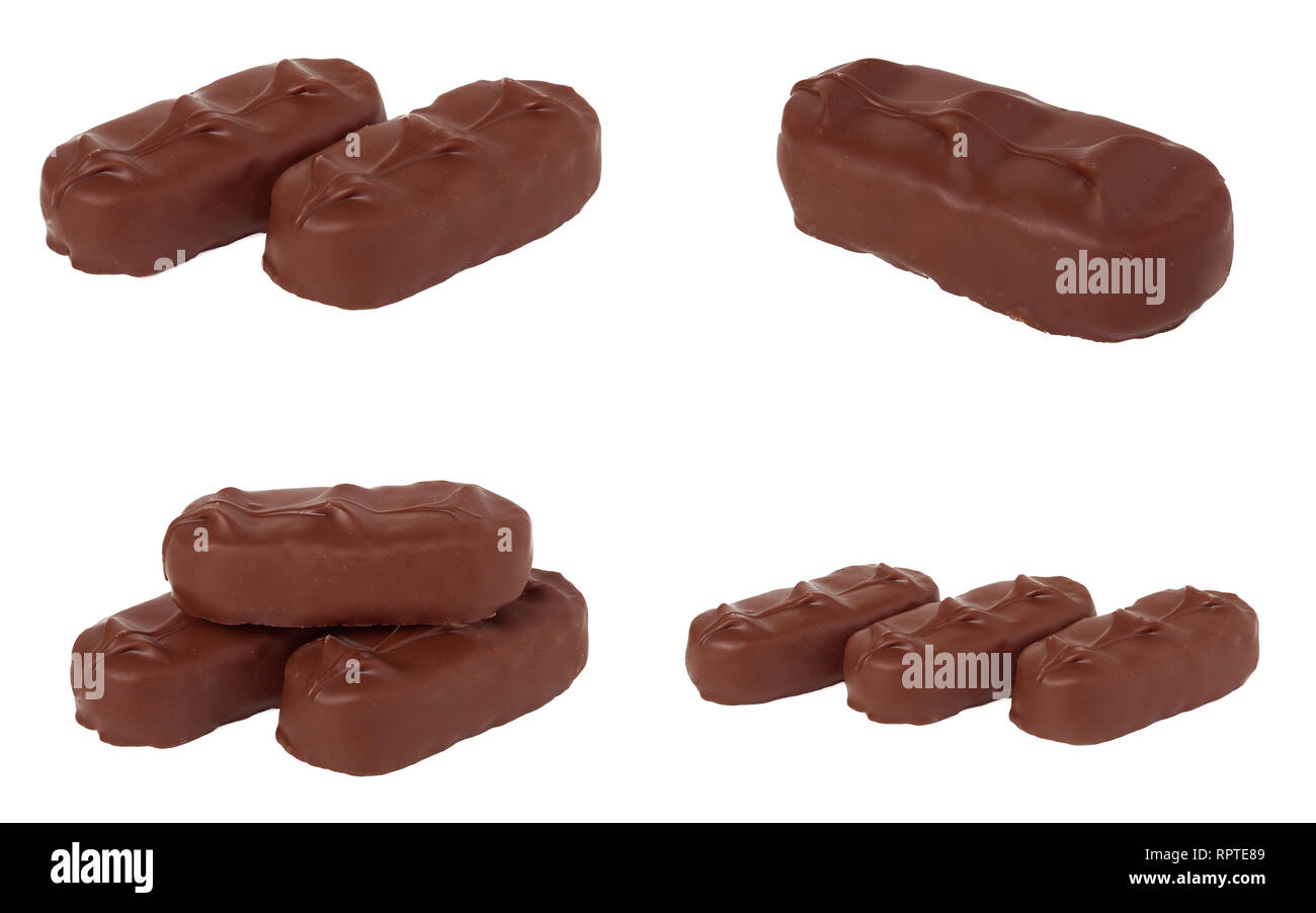 chocolate bars isolated on a white background. Set or collection Stock ...