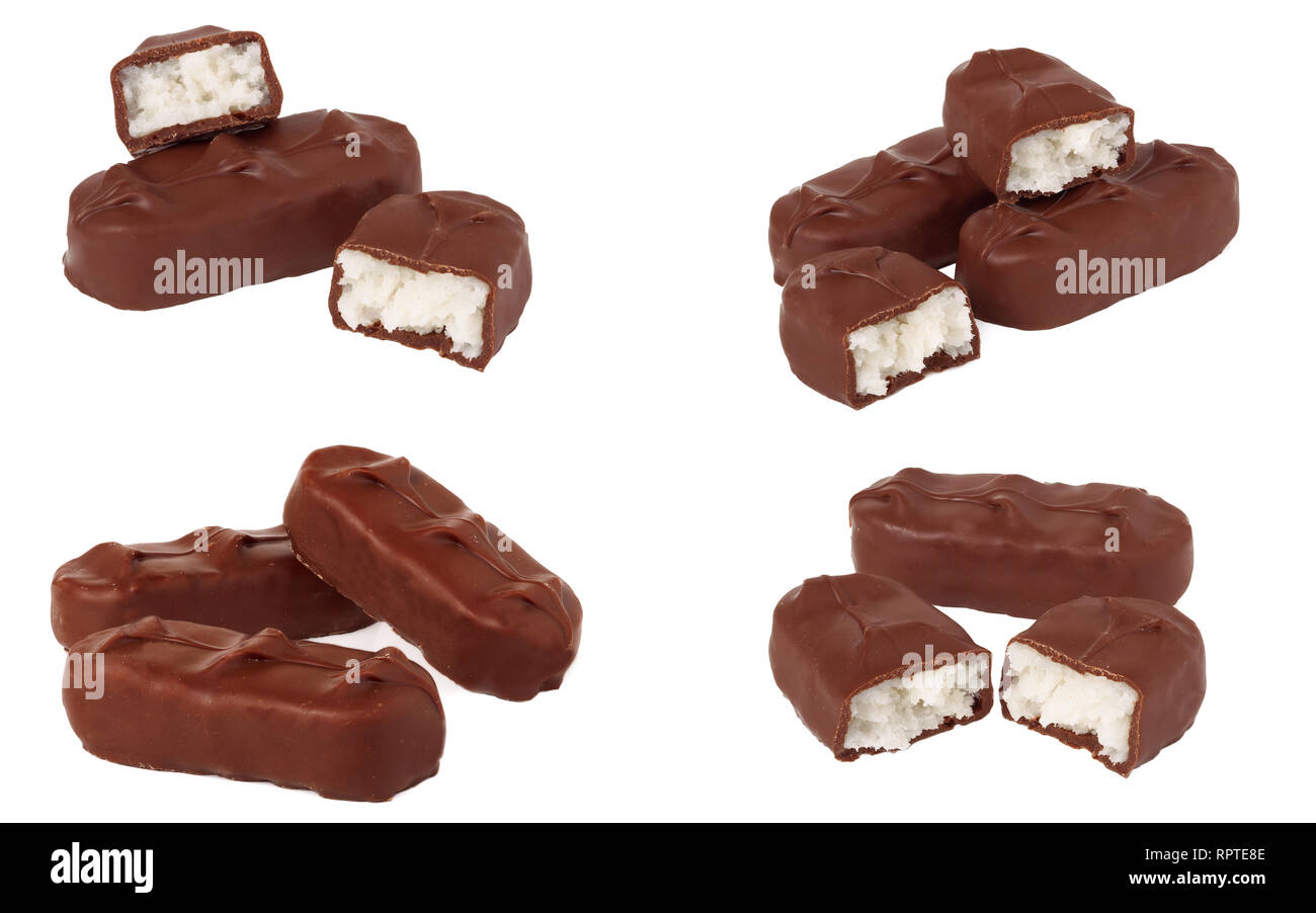 chocolate bars isolated on a white background. Set or collection Stock ...