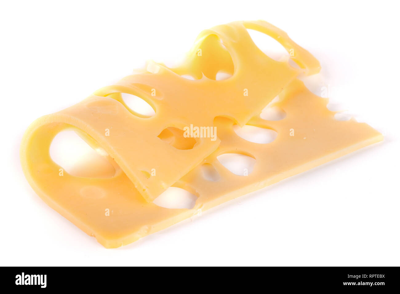 cheese slice isolated on white background cutout Stock Photo - Alamy