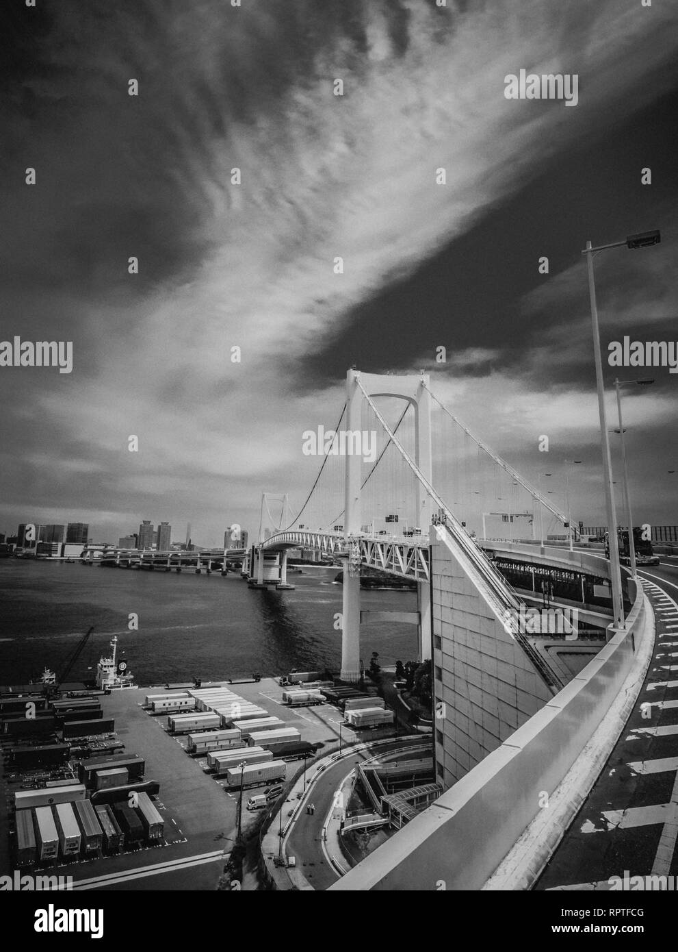 The famous Rainbow Bridge in Tokyo - TOKYO / JAPAN - JUNE 12, 2018 ...