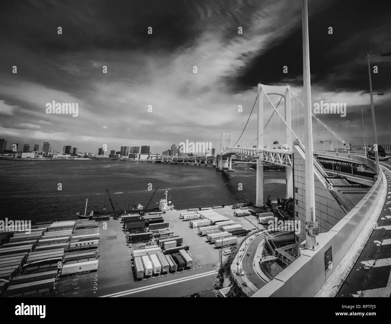 The famous Rainbow Bridge in Tokyo - TOKYO / JAPAN - JUNE 12, 2018 ...