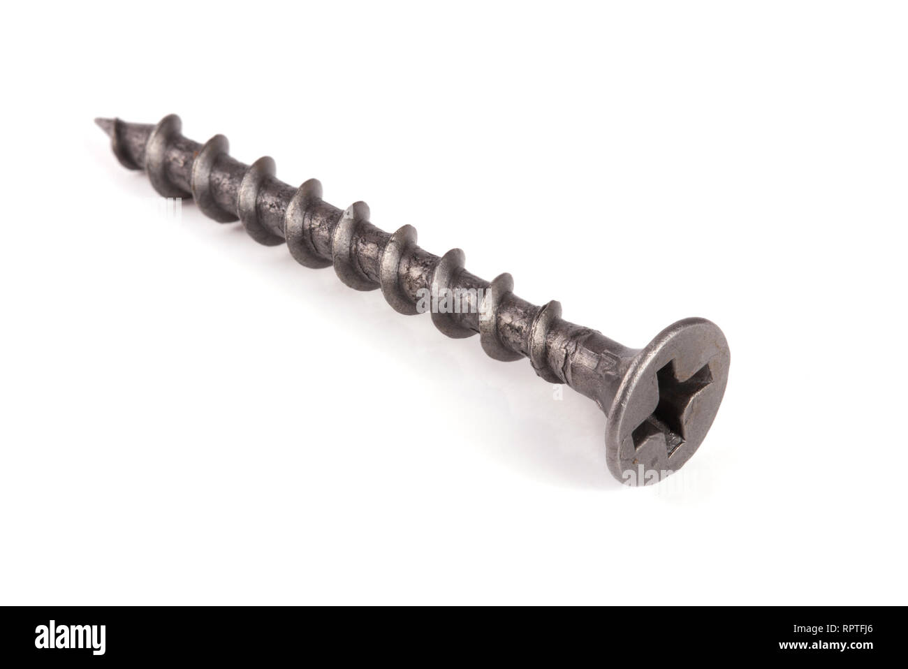 one metal screws isolated on white background Stock Photo - Alamy