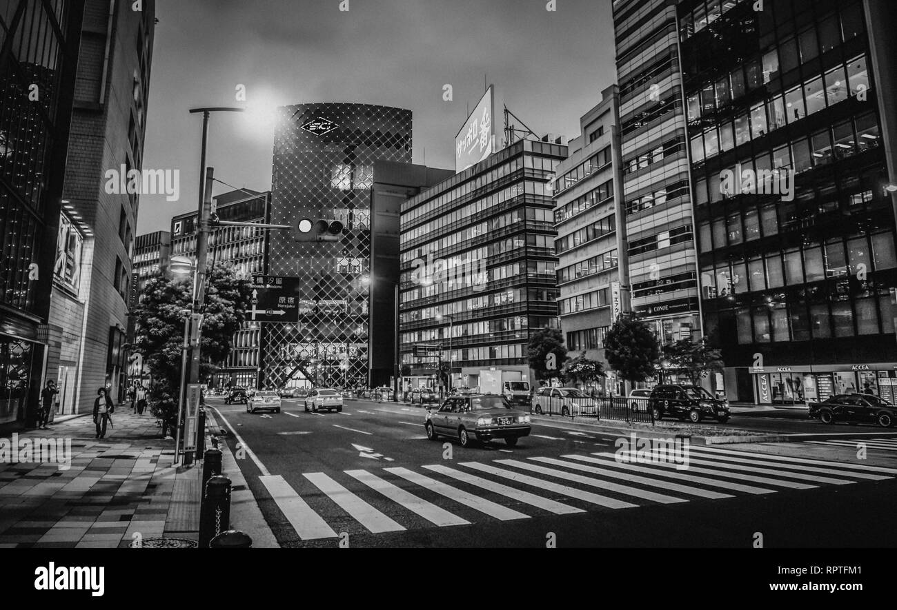 Tokyo street view by night - TOKYO / JAPAN - JUNE 12, 2018 Stock Photo ...