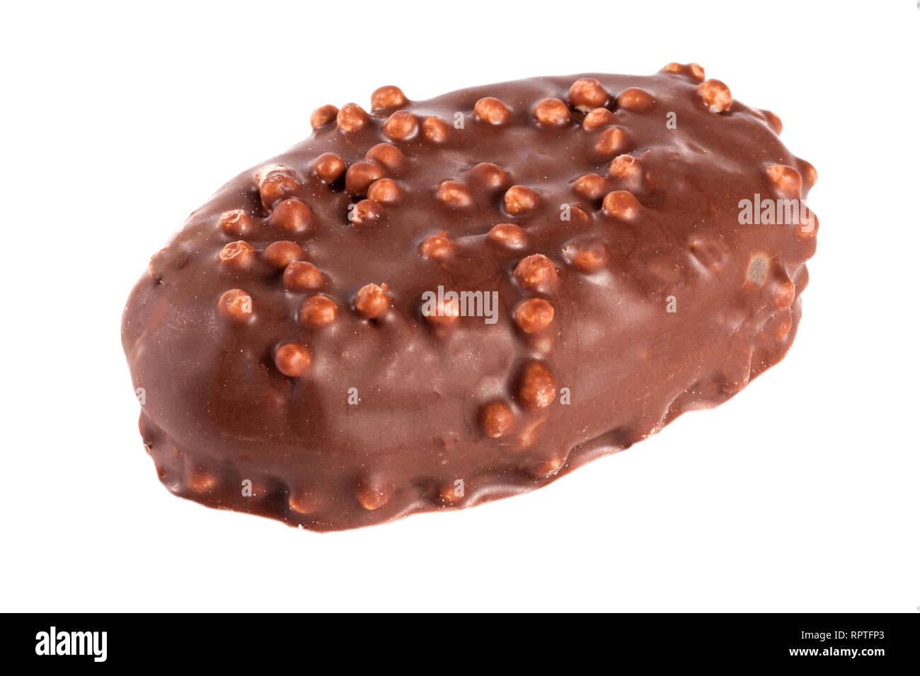 one chocolate candy isolated on white background Stock Photo - Alamy