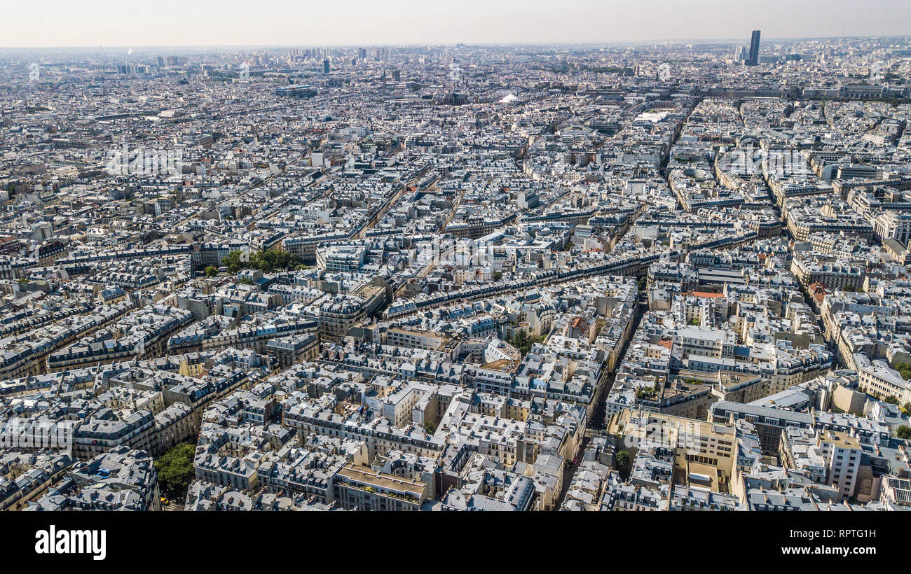 Aerial view of the 2nd arrondissement 75002 Paris, France Stock Photo ...