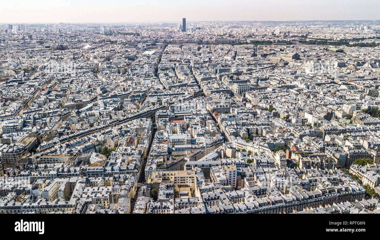 Aerial view of the 2nd arrondissement 75002 Paris, France Stock Photo ...