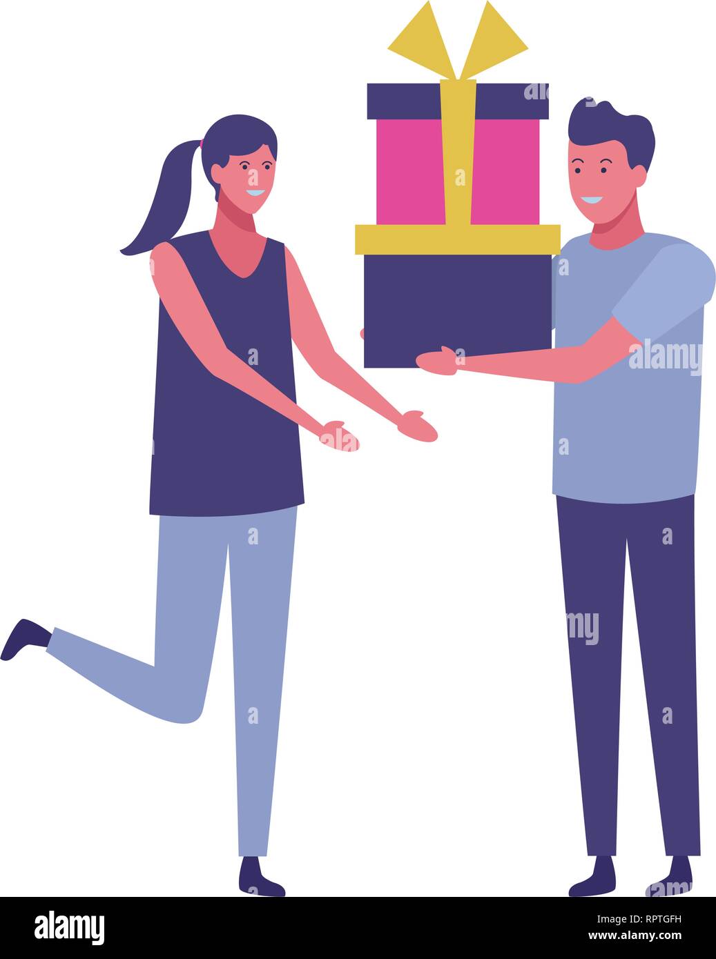 young couple cartoon Stock Vector Image & Art - Alamy