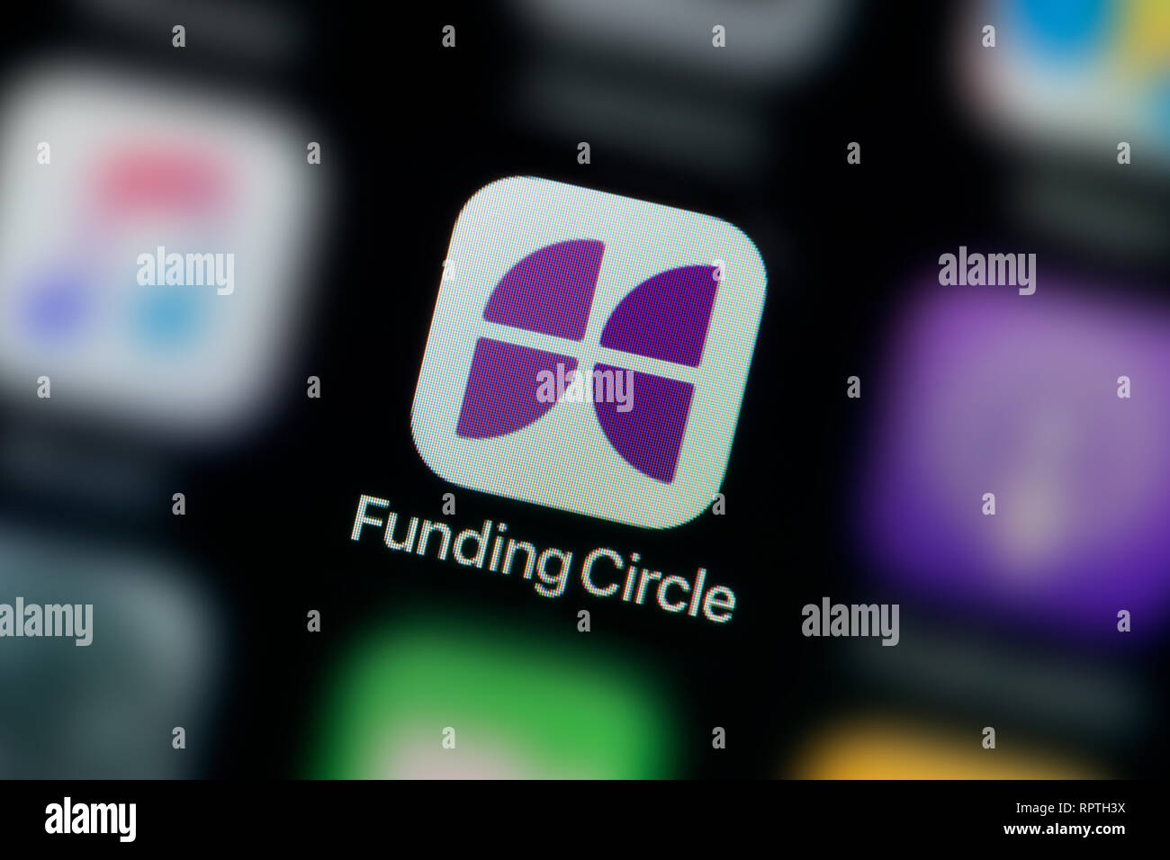 A close-up shot of the Funding Circle app icon, as seen on the screen ...