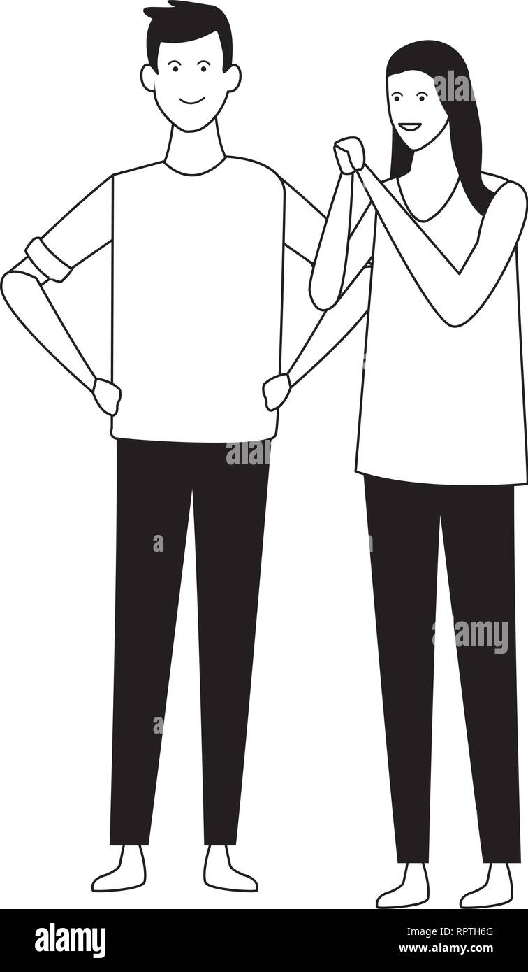 young couple cartoon Stock Vector Image & Art - Alamy