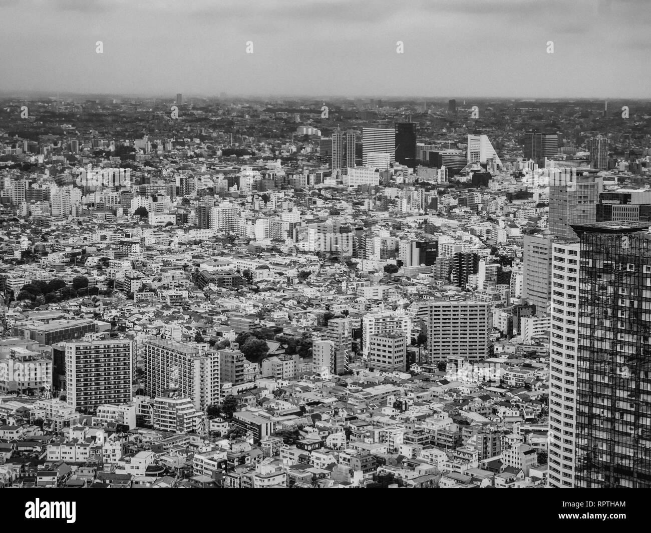 Aerial view of tokyo tower Black and White Stock Photos & Images - Alamy