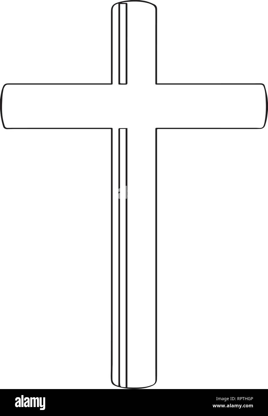Isolated cross outline Stock Vector Image & Art - Alamy