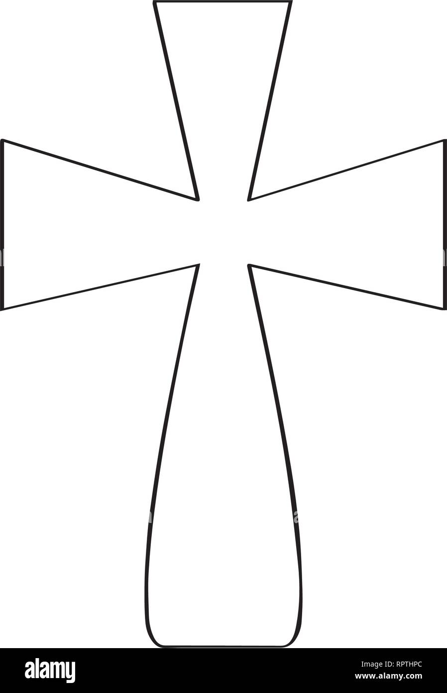 Isolated cross outline Stock Vector Image & Art - Alamy