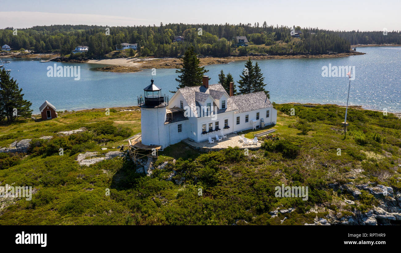 Pumpkin Island Lighthouse, Little Deer Isle, Deer Isle, ME Stock Photo ...