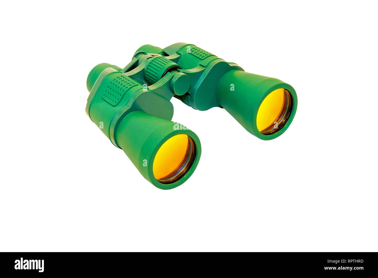 Green binoculars instrument isolated included clipping path Stock Photo ...