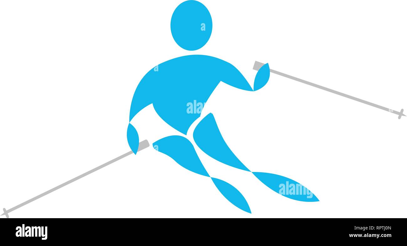 Female woman skiing vector Stock Vector Images - Alamy