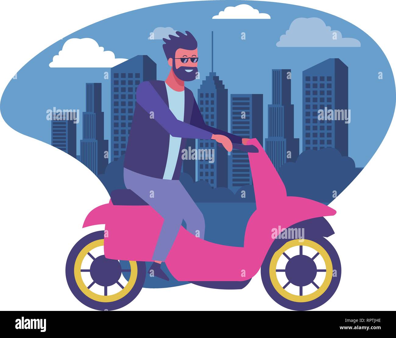 Vector Cartoon Motorcycle High Resolution Stock Photography and Images ...