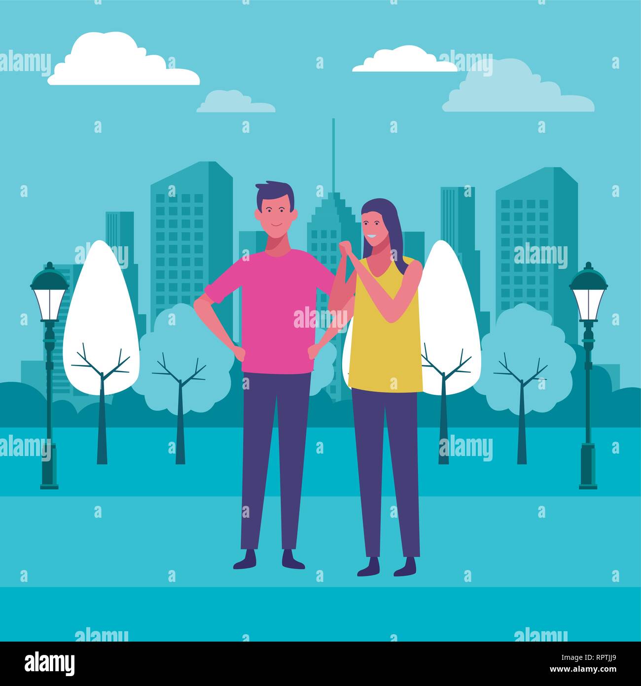 young couple cartoon Stock Vector Image & Art - Alamy