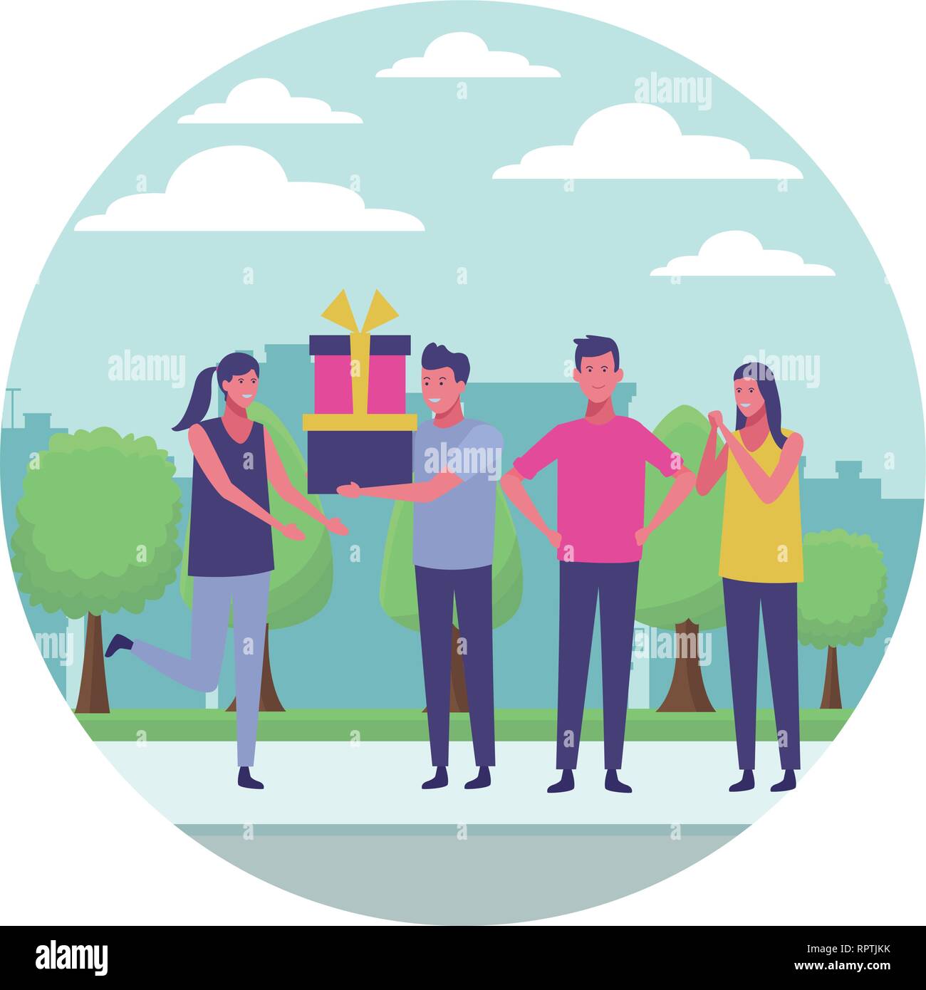 young people cartoon Stock Vector Image & Art - Alamy
