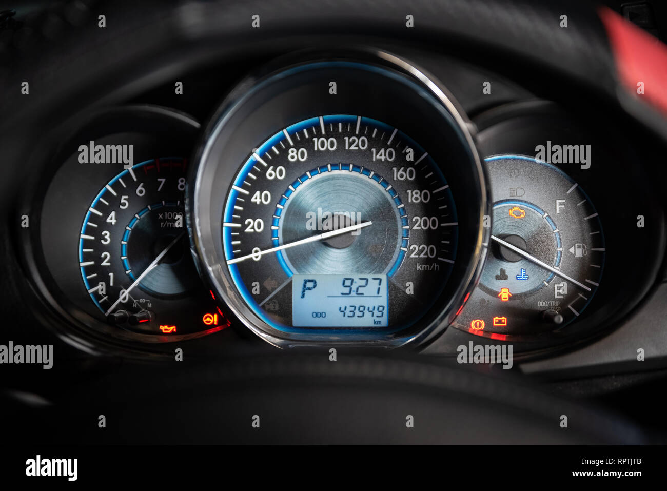 Motor vehicle speedometer car Stock Photo - Alamy
