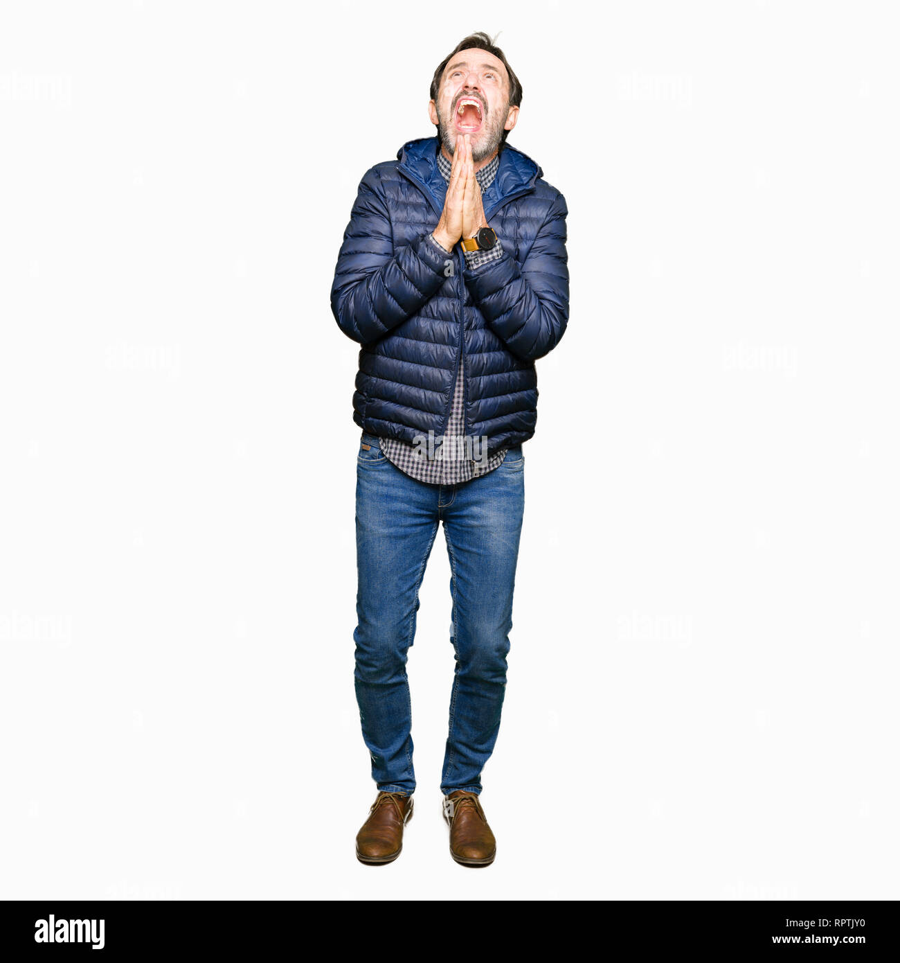 Emotional mature man wearing Cut Out Stock Images & Pictures - Alamy