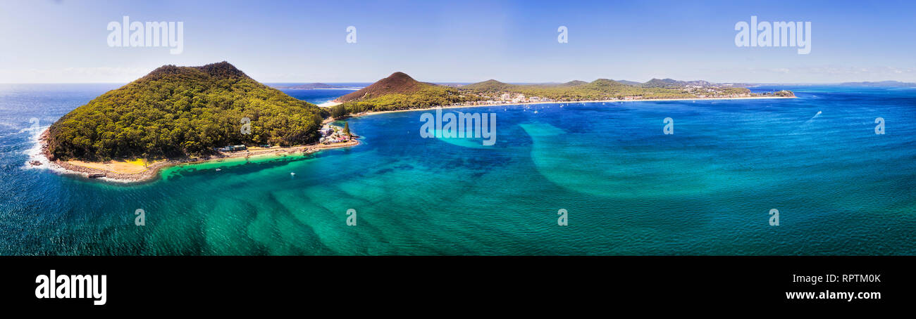 Tomaree mountain on elevated headland at the entrance to Port Stephens ...