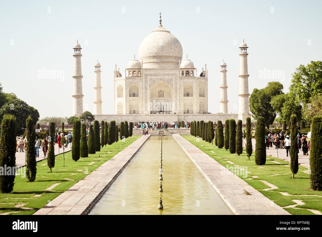 Agra, India, Jan 2019: The Taj Mahal, "Crown of the Palaces", "jewel of ...
