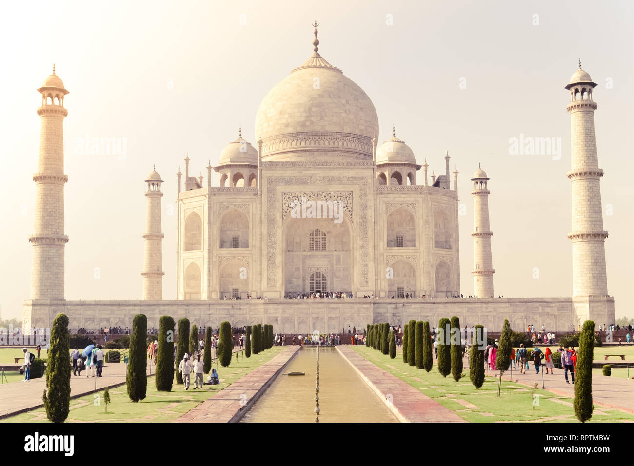 Agra, India, Jan 2019: The Taj Mahal, "Crown of the Palaces", "jewel of ...