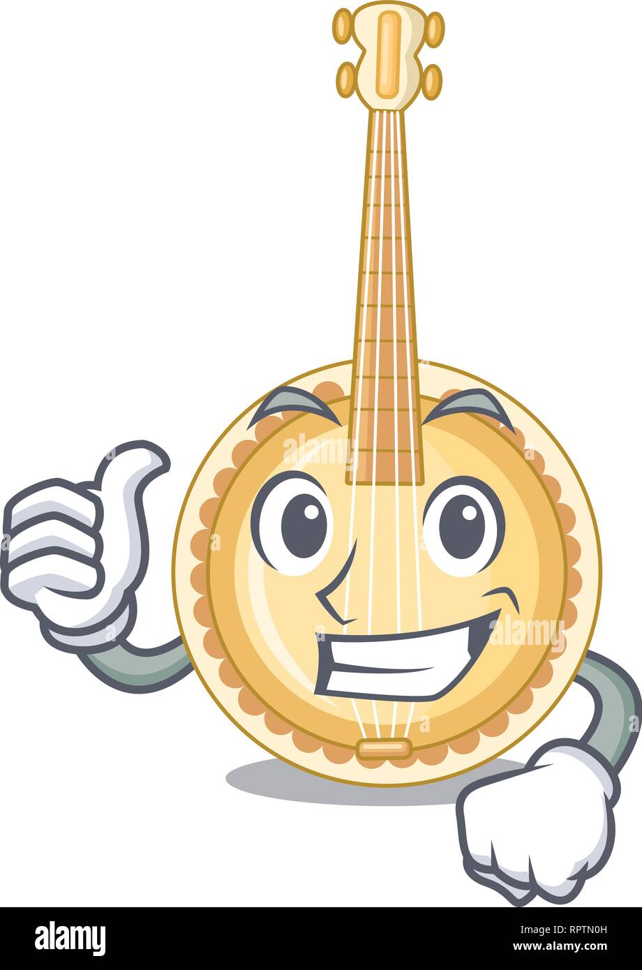 Thumbs up banjo in the cartoon music room Stock Vector Image & Art - Alamy