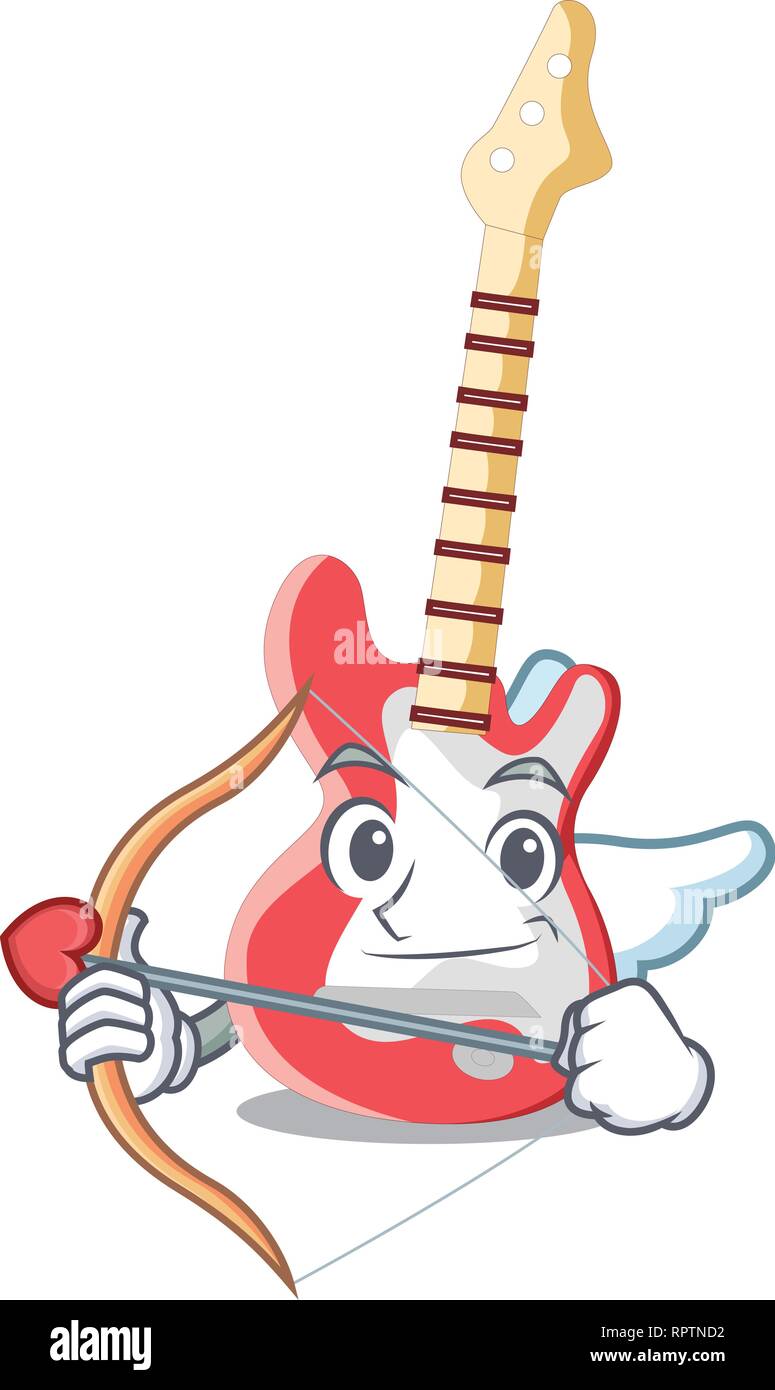 Cupid miniature guitar electric in the cartoon shapes Stock Vector ...