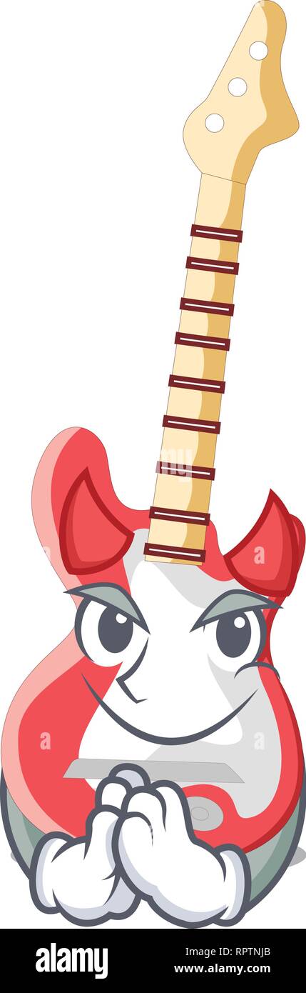 Devil character electric guitar in wooden shape Stock Vector Image ...