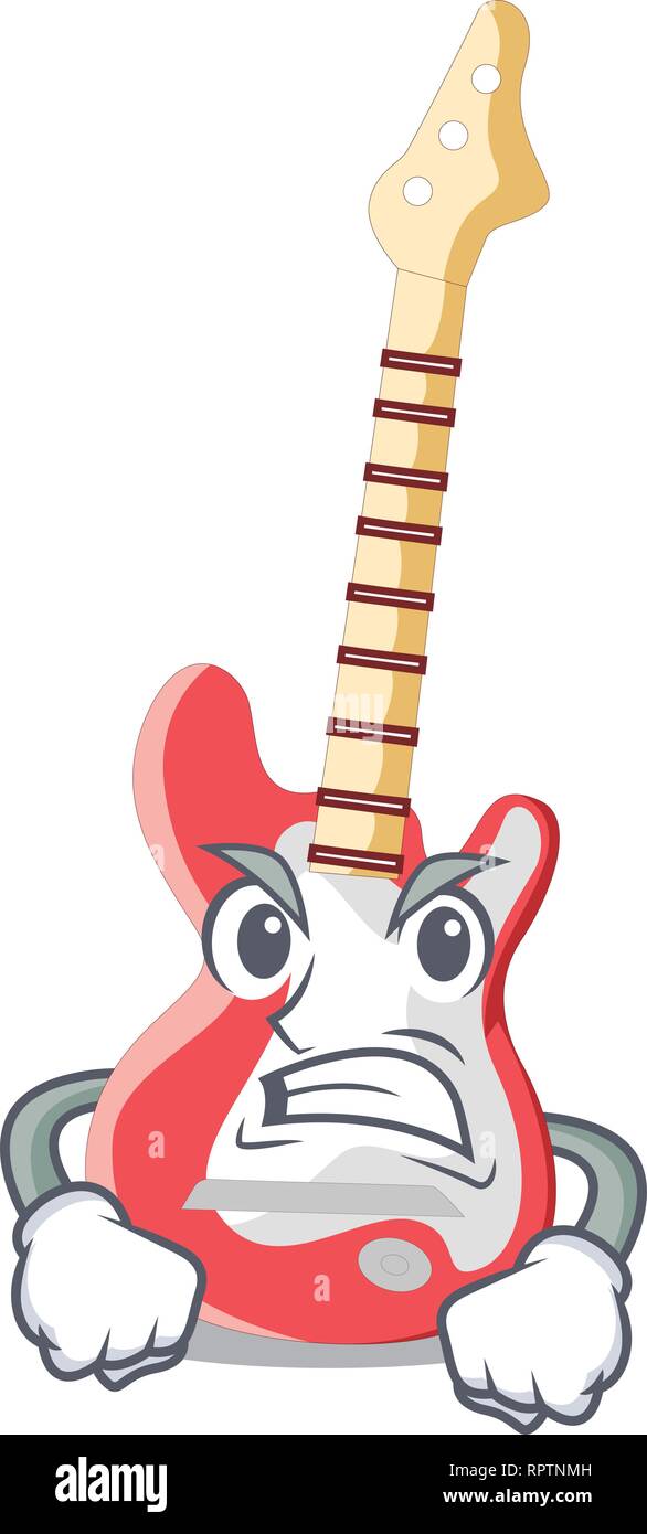 Angry character electric guitar in wooden shape Stock Vector Image ...