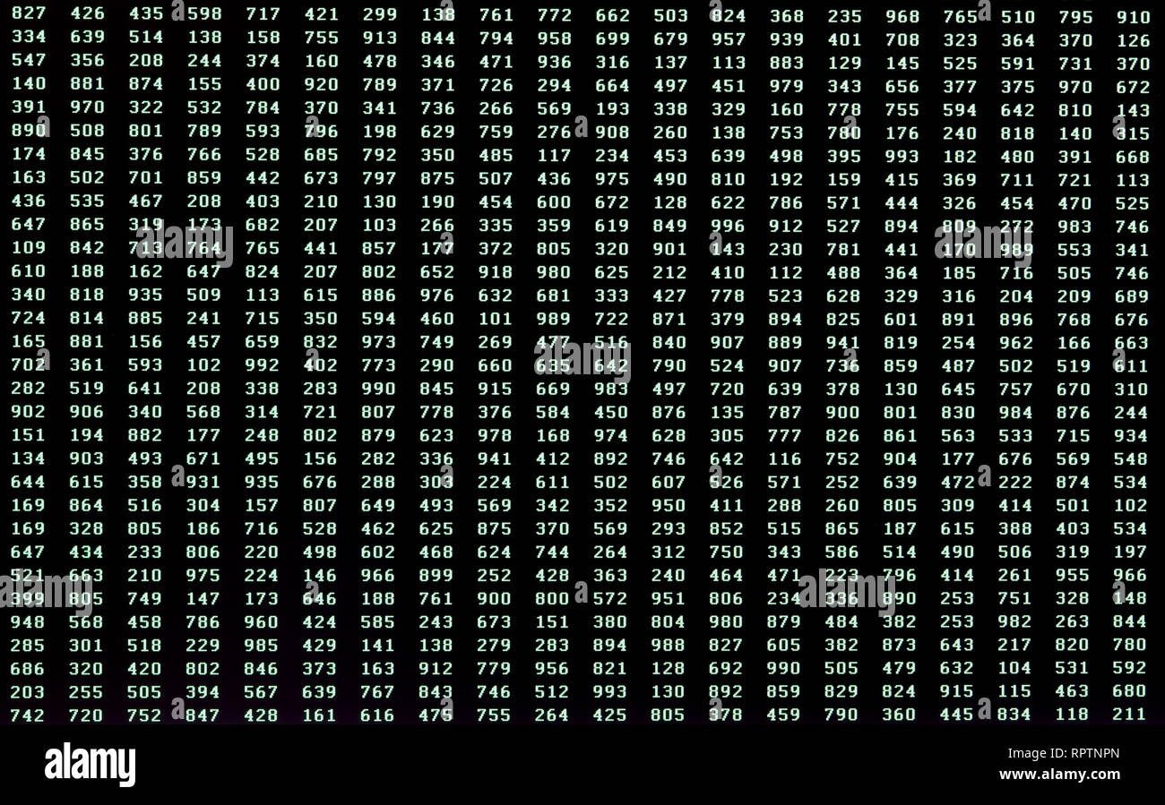 background of many green three-digit numbers in black computer screen ...